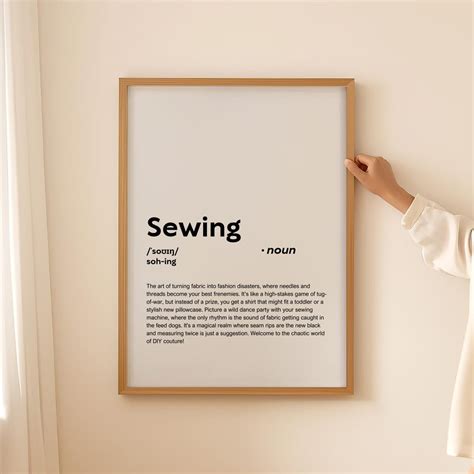 Funny Sewing Definition Print Wall Art Poster Sewing T For Sewing