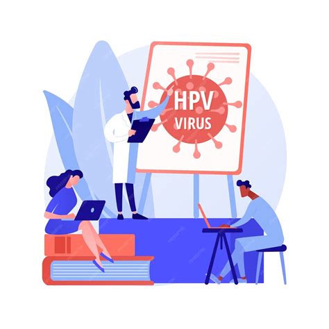 Hpv 교육 프로그램 추상 개념 벡터 일러스트 레이 션 Hpv 인식 프로그램 인간 유두종 바이러스 설명 건강 교육 온라인 상담 바이러스 정보 추상 은유 무료 벡터