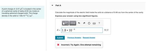 Solved A point charge of μC is located in the center of Chegg