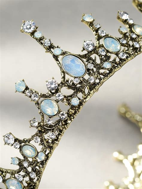 Sweetv Crystal Baroque Queen Crown Vintage Princess Tiara For Wedding