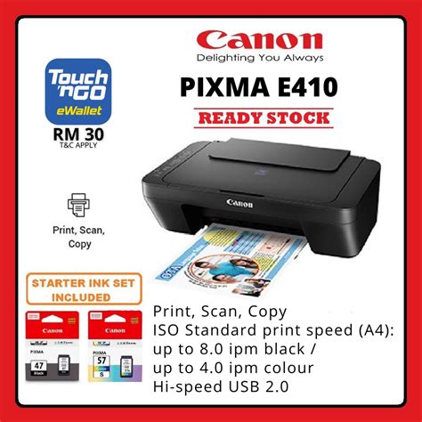 Canon Pixma E410 E 410 All In One Printer Print Scan Copy Shopee Malaysia