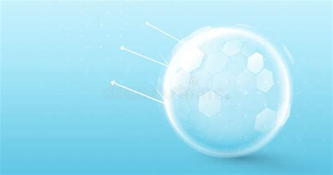 Barrier Protective Shield On Blue Abstract Geometric Background Vector Illustration Stock