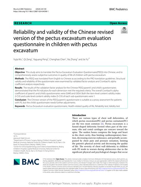 Pdf Reliability And Validity Of The Chinese Revised Version Of The