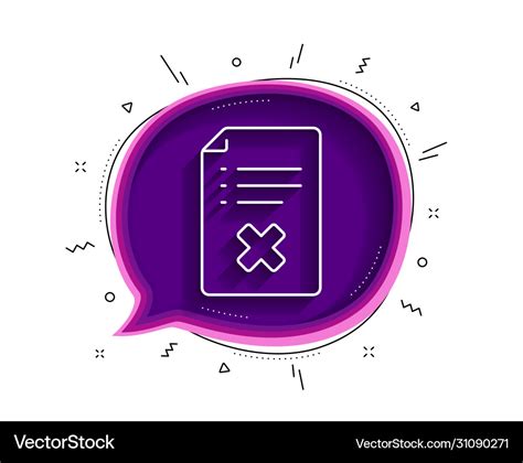 Reject File Line Icon Decline Document Sign Vector Image