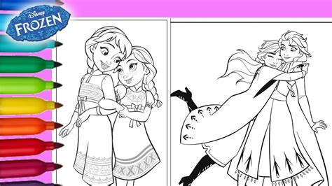 Elsa And Anna Hugging Coloring Pages 2025