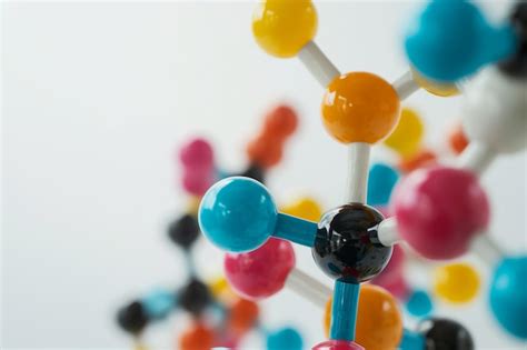 Premium Photo Closeup Of Colorful Molecule Structures On A White