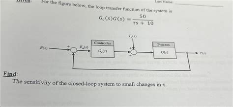 Solved Last Name:q, ﻿For the figure below, the loop transfer | Chegg.com
