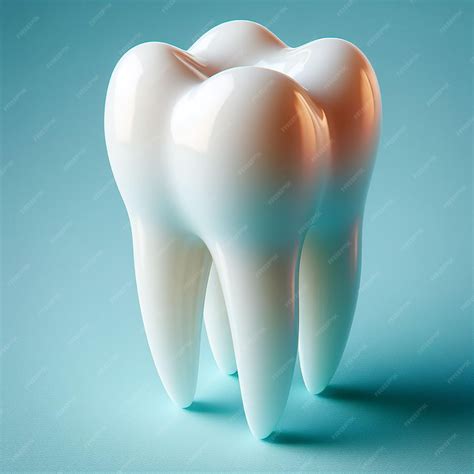 Premium Photo Realistic Single Premolar Teeth In Light Blue Background