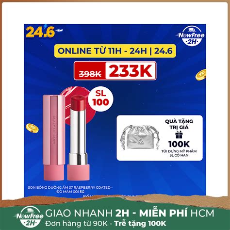 Son Bóng 3ce Dưỡng Ẩm 37 Raspberry Coated Đỏ Mâm Xôi 5g Hasakivn