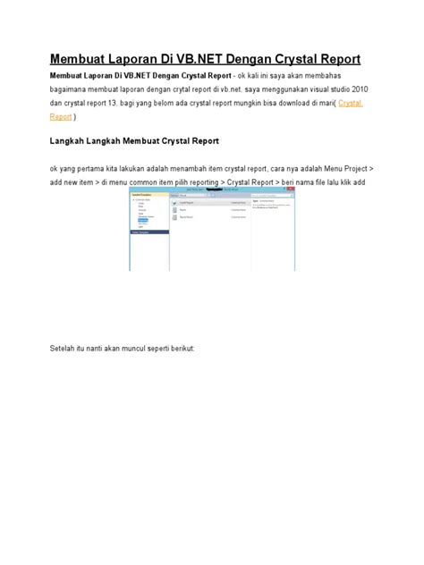 Membuat Laporan Di Vb Pdf