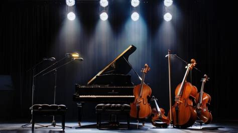 Concert Stage Ready For Classical Music Performance Premium Ai Generated Image