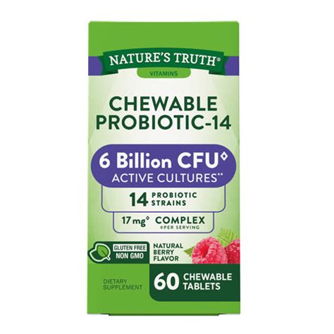 Buy Natures Truth Chewable Probiotic 14 Tablets Natural Berry Flavor 60 Tabs Online At Low