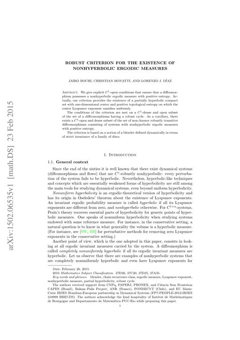 Pdf Robust Criterion For The Existence Of Nonhyperbolic Ergodic Measures