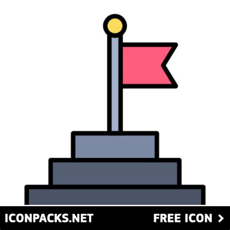 Free Success Goal And Growth With Red Flag Svg Png Icon Symbol