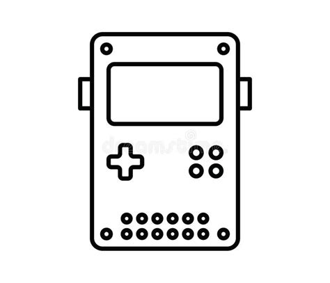 Portable Handheld Retro Gaming Console Outline Icon Object Isolated On White Background Stock