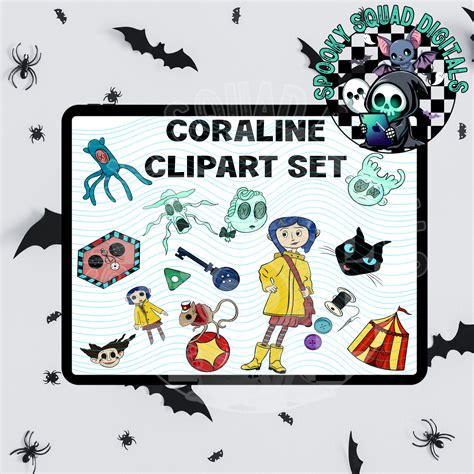 Coraline Clipart Set Spooky Squad Digitals