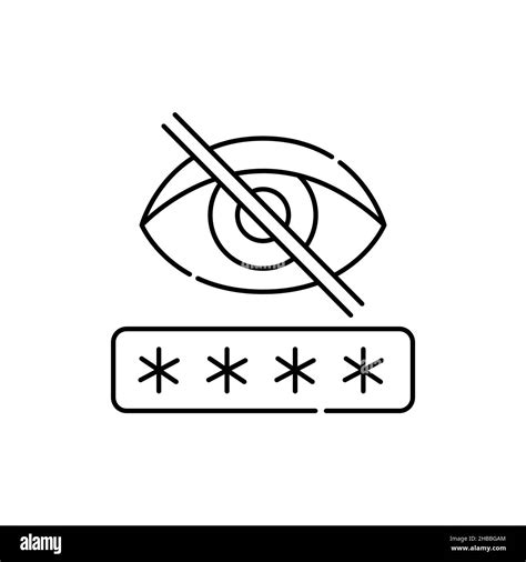 Hide Password Color Line Icon Isolated Vector Element Outline