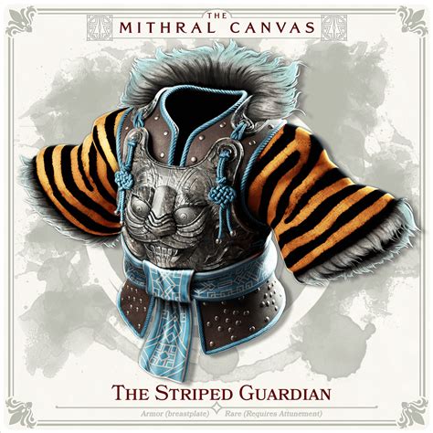 [oc Art] The Striped Guardian Armor [the Mithral Canvas] 5e R