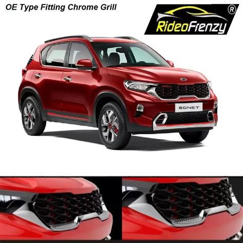 Buy Kia Sonet Oe Type Fitting Chrome Customized Front Grill Imported