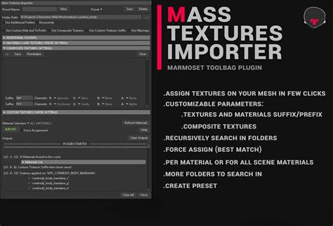 Artstation Mass Textures Importer Marmoset Toolbag Plugin Resources
