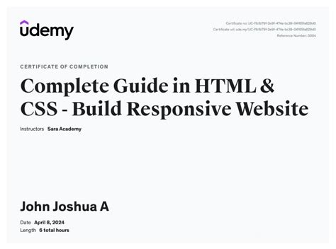 john joshua on linkedin html webdevelopment udemycertificate