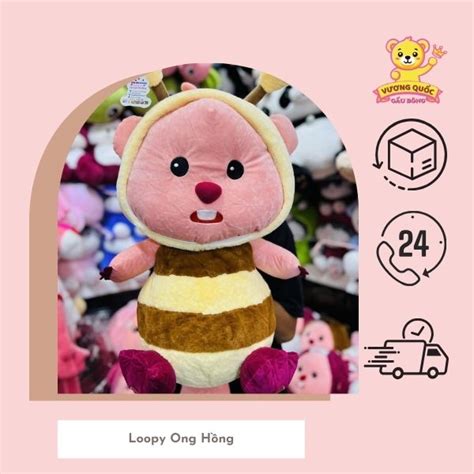Gấu Bông Loopy Ong Hồng Cao Cấp Siêu Dễ Thương Vương Quốc Gấu Bông