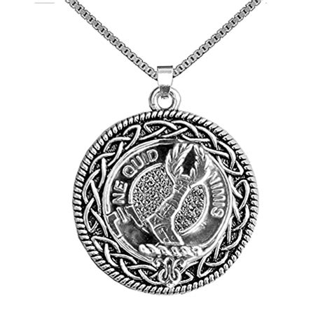Mackinlay Clan Crest Celtic Interlace Disk Pendant Clp06 Amazonca