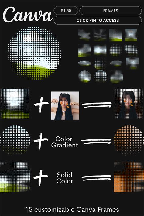 Canva Frames Halftone Texture Effect Polka Pattern Circle In 2025 Graphic Shapes