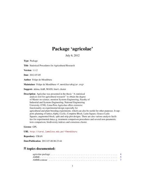 package agricolae open source solution for an internet free