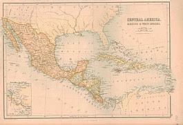 1865 Central America Replica Old Historical Map