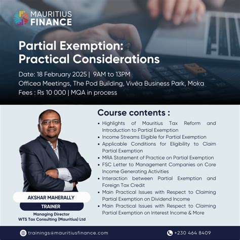 Training On Partial Exemption Practical Considerations Mauritius Finance