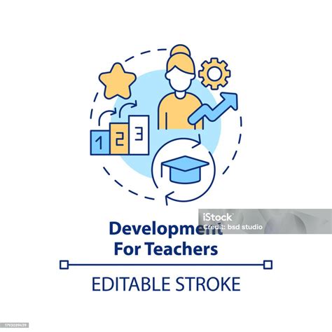 Thin Line Colorful Icon Development For Teachers Concept Stock Illustration Download Image Now