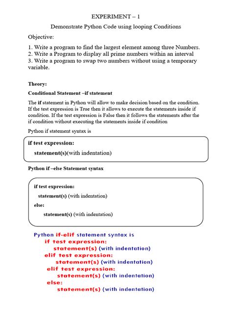 Python Lab Experiments Pdf
