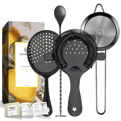 Homestia Cocktail Strainer Set 4 Piece Stainless Steel Bar Tool