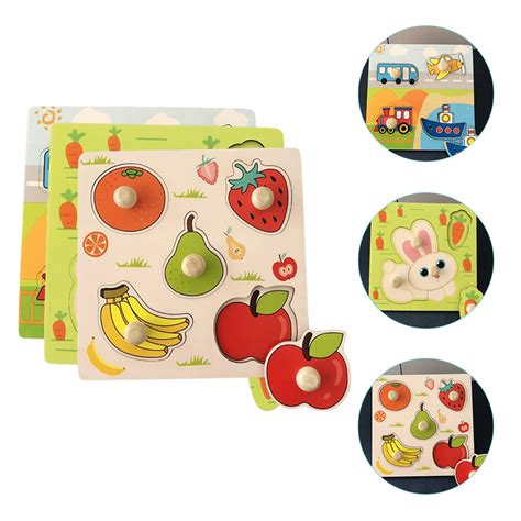 유아용 나무 퍼즐 조기 학습 교육 장난감 어린이 퍼즐 장난감 인지 장난감 3 세트 수수께끼 And 마술 입방체