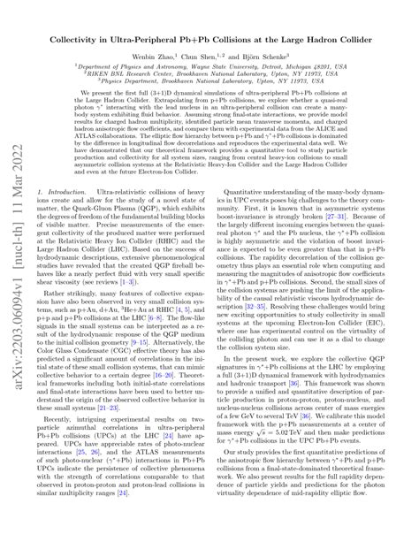 Pdf Collectivity In Ultra Peripheral Pbpb Collisions At The Large