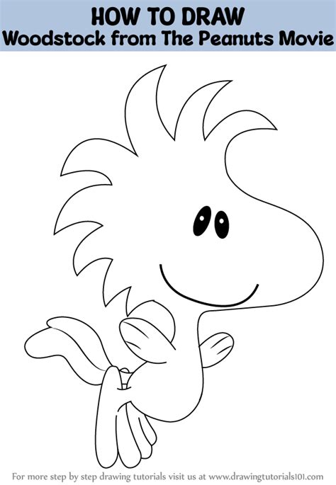 How To Draw Woodstock From The Peanuts Movie The Peanuts Movie Step