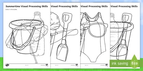 Summertime Visual Processing Skills Worksheet Worksheets