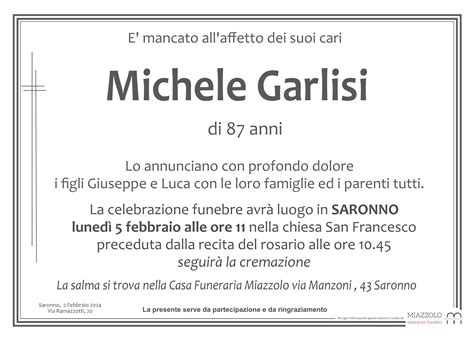 Michele Garlisi Necrologi Online E Annunci Funebri