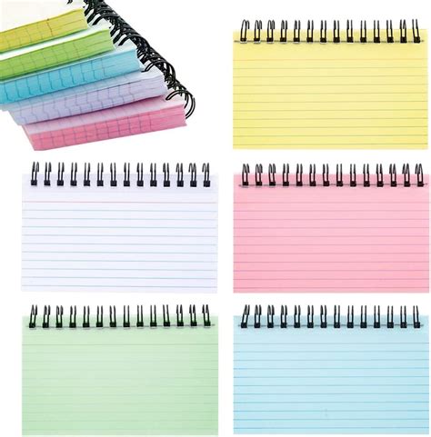 Buy ALMEKAQUZ Index Cards Ruled Spiral Bound Rings Lined Revision Flash Record Cards For Office