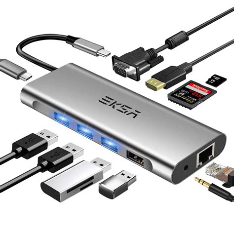 Best EKSA ET H In USB C HUB Type C HUB To Multi USB HMDI RJ VGA PD Charging For
