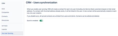 Sync Crm Contacts With Jira Users And Customers
