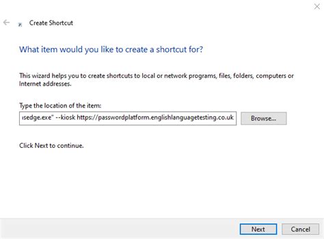 Setting Up A Microsoft Edge Desktop Shortcut Password English