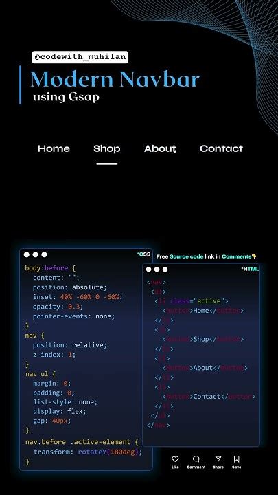Modern Navbar Using Gsap Css Coding Navbar Website Frontenddeveloper Youtube