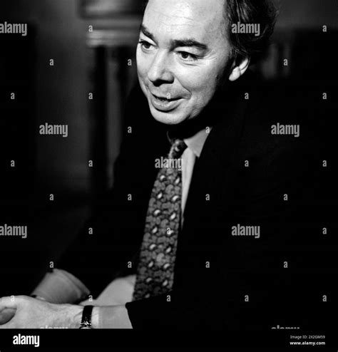 Black And White Portrait Of Andrew Lloyd Webber At Home In Mayfair