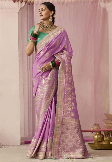 Buy Woven Art Silk Saree In Light Purple Online Ssea2023 Utsav Fashion