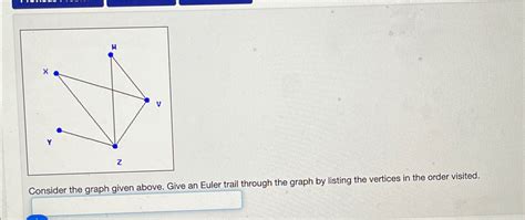 Solved Consider The Graph Given Above Give An Euler Trail
