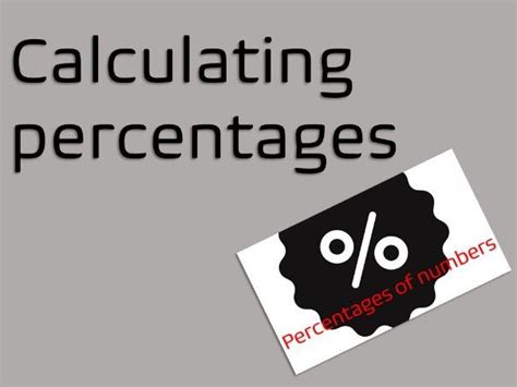 Calculating Percentages Teaching Resources