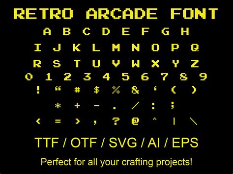 Retro Arcade Font Ttf Otf Svg Eps Silhouette Circuit