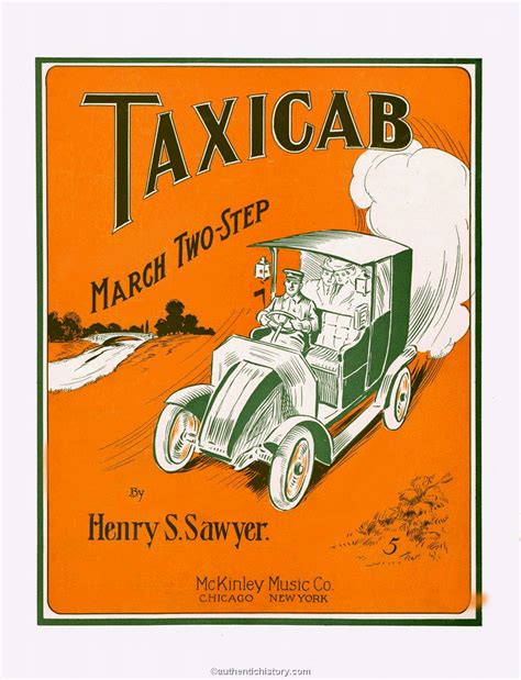 Sheet Music Taxi Cab 1910